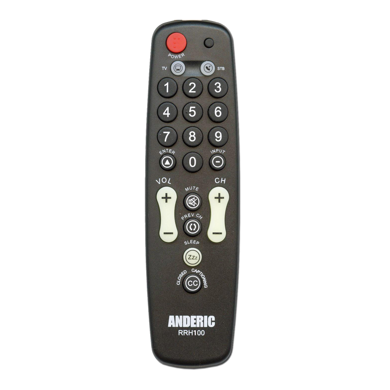 Anderic RRH100 1-Device Universal Remote Control for Hospitality TVs a